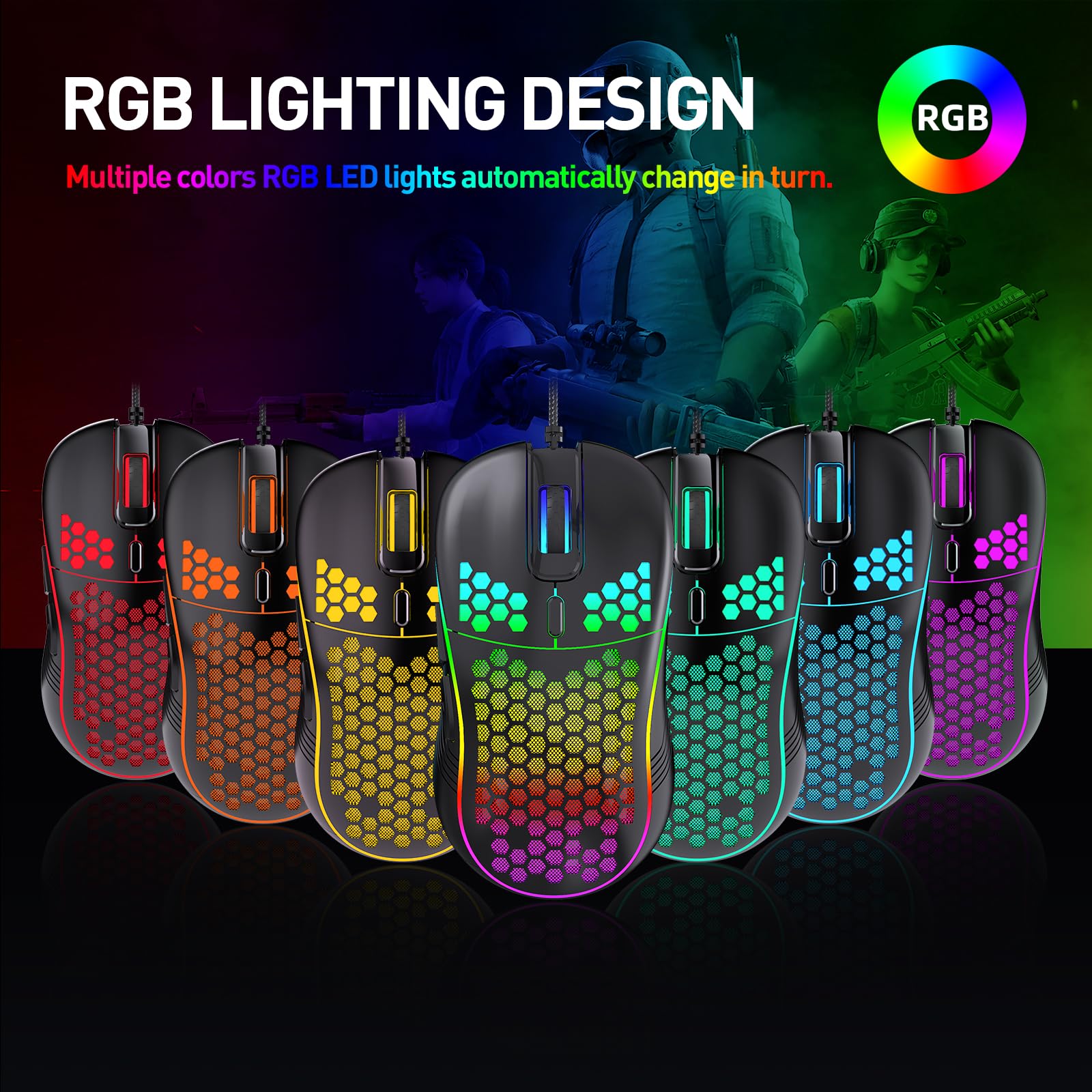 Jd 007 Wired Optical Gaming Mouse 6 Awesome Colors IBall Style36 Wired