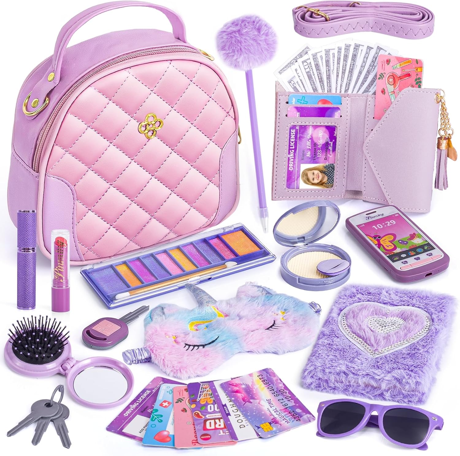 Amazon.com: Little Girl Purse with Accessories, My First Purse Set ...