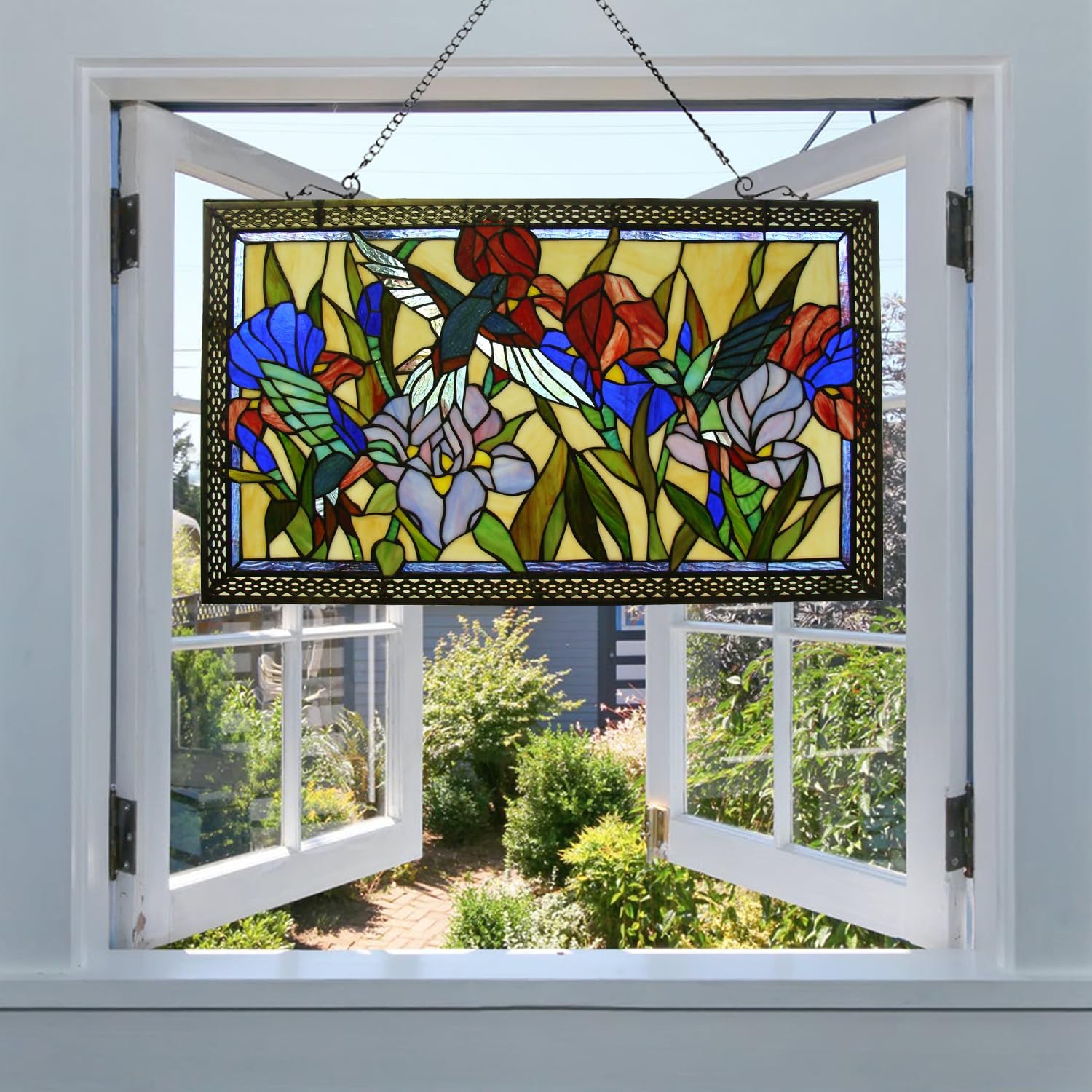 Amazon.com: Yogoart Tiffany Style Stained Glass Window Panels 15 Inch ...