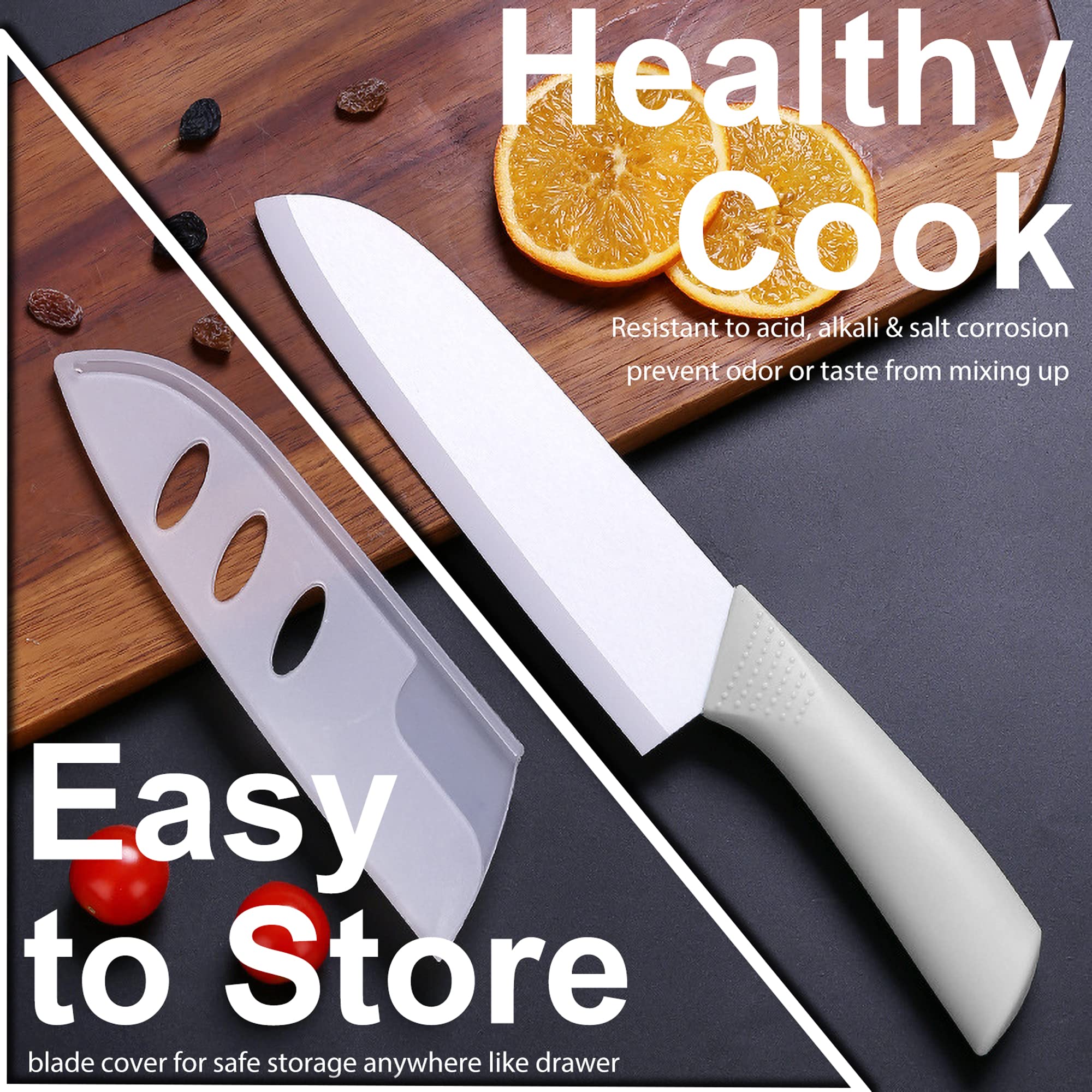 Snapklik.com : Rynal Ceramic Knife - 7 Inch Chefs Santoku Knife - Sharp ...