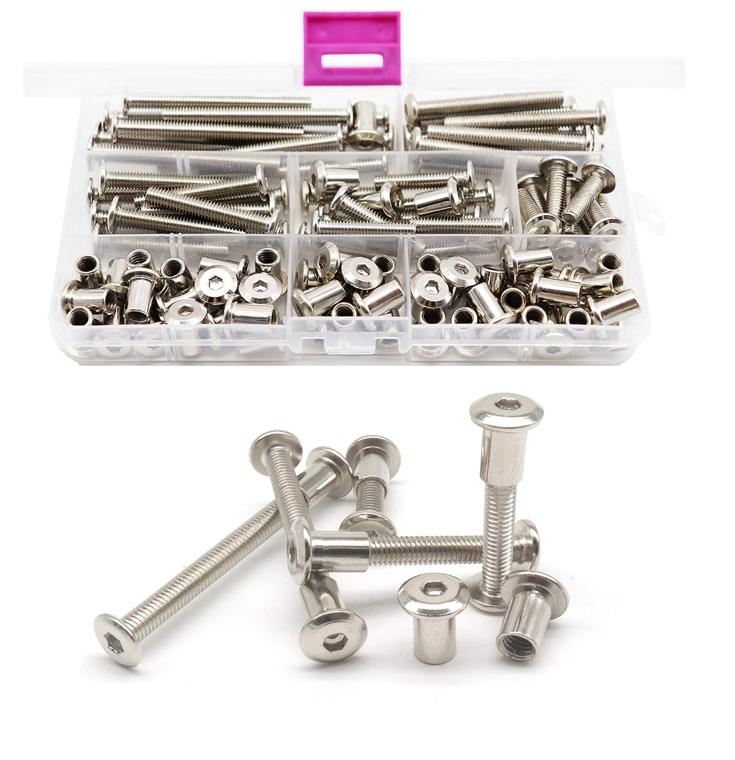 binifiMux 50-Pack Rivet Hex Socket Head Cap Countersunk Bolt and Barrel ...