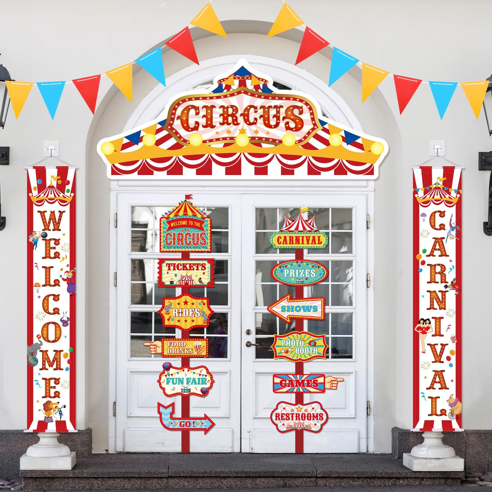 Amazon.com: PAKBOOM Welcome Carnival Circus Yard Sign Door Banner ...