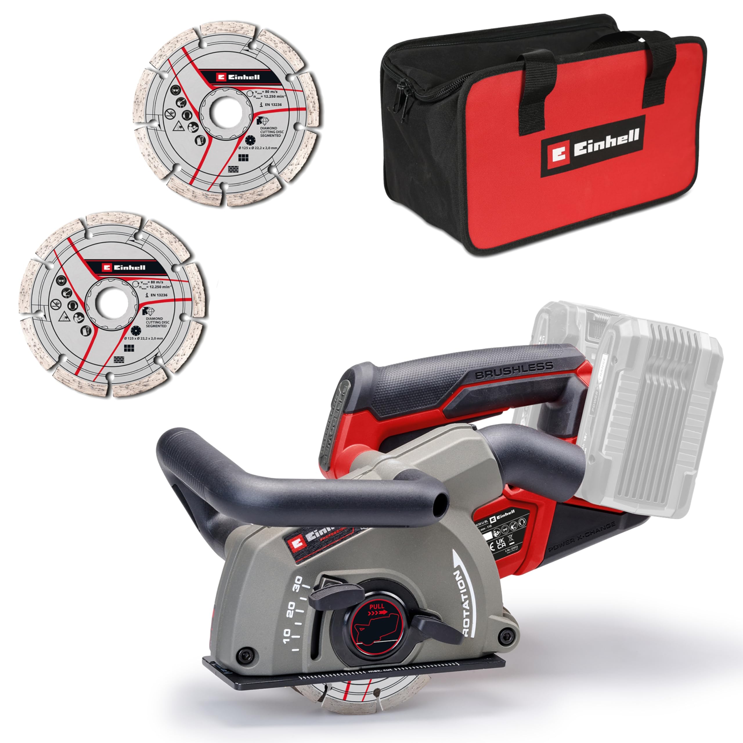 Einhell Professional PXC 36V Cordless Wall Chaser with Dust Extractor ...
