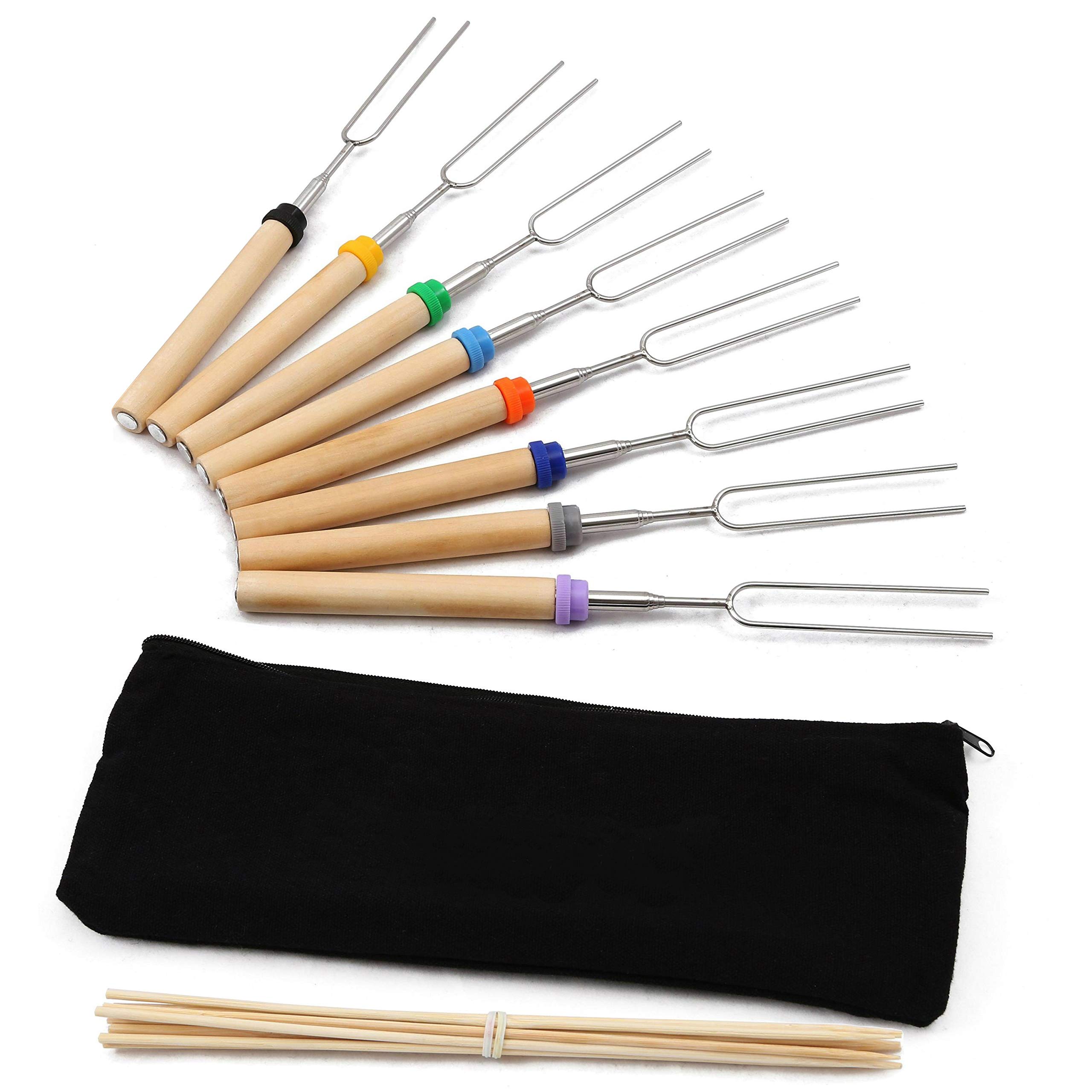 Amazon.com : Premium Marshmallow Roasting Sticks 8 Telescoping Rotating ...