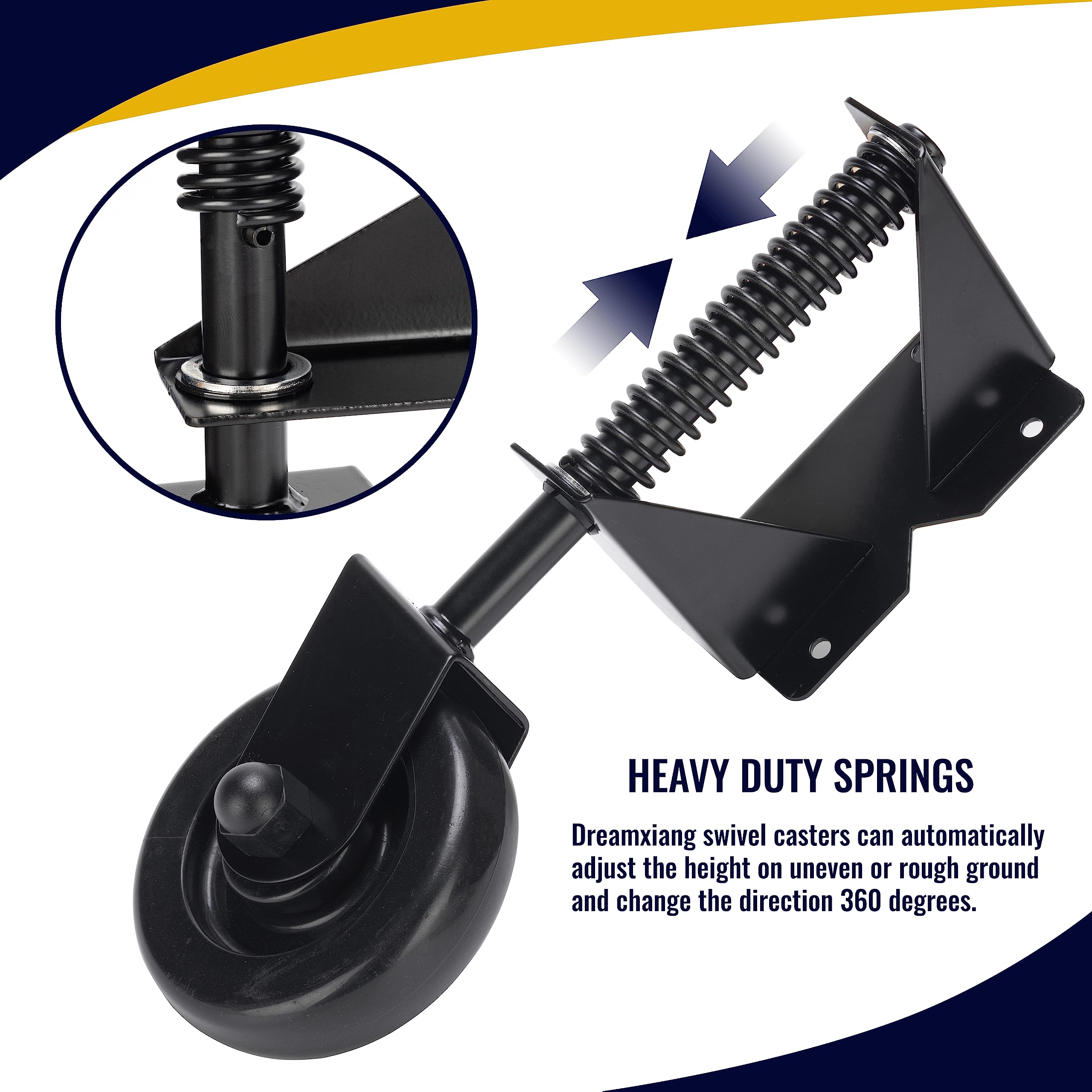 Snapklik.com : Spring-Loaded Gate Caster Kit For Wooden PVC Fences ...