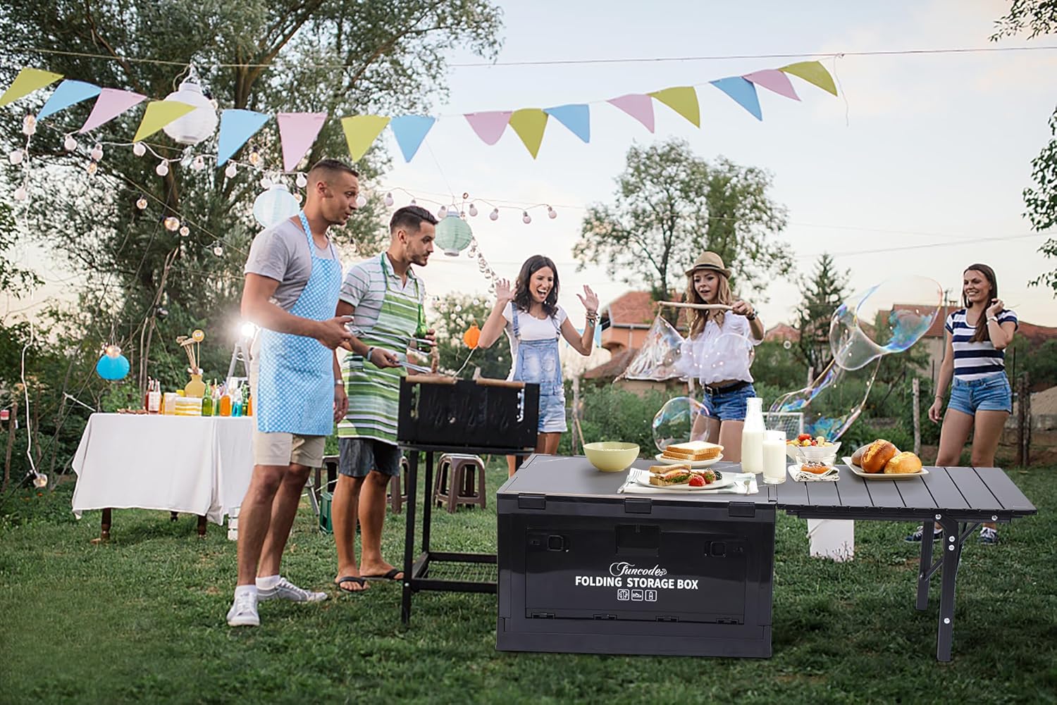 Folding Table, Storage Bin with Table, Collapsible Storage Box - Nice C ...