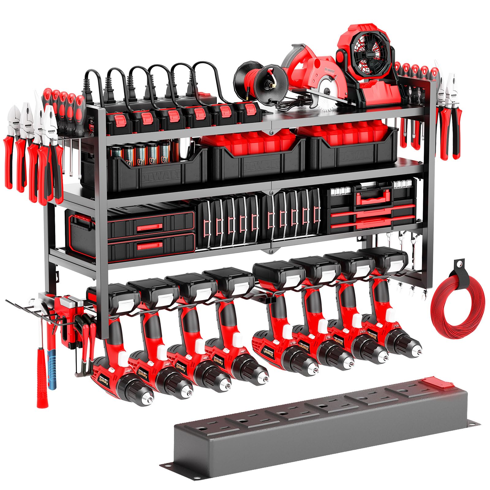 Amazon.com: ZIECUKU Power Tool Organizer Wall Mount with Charging ...