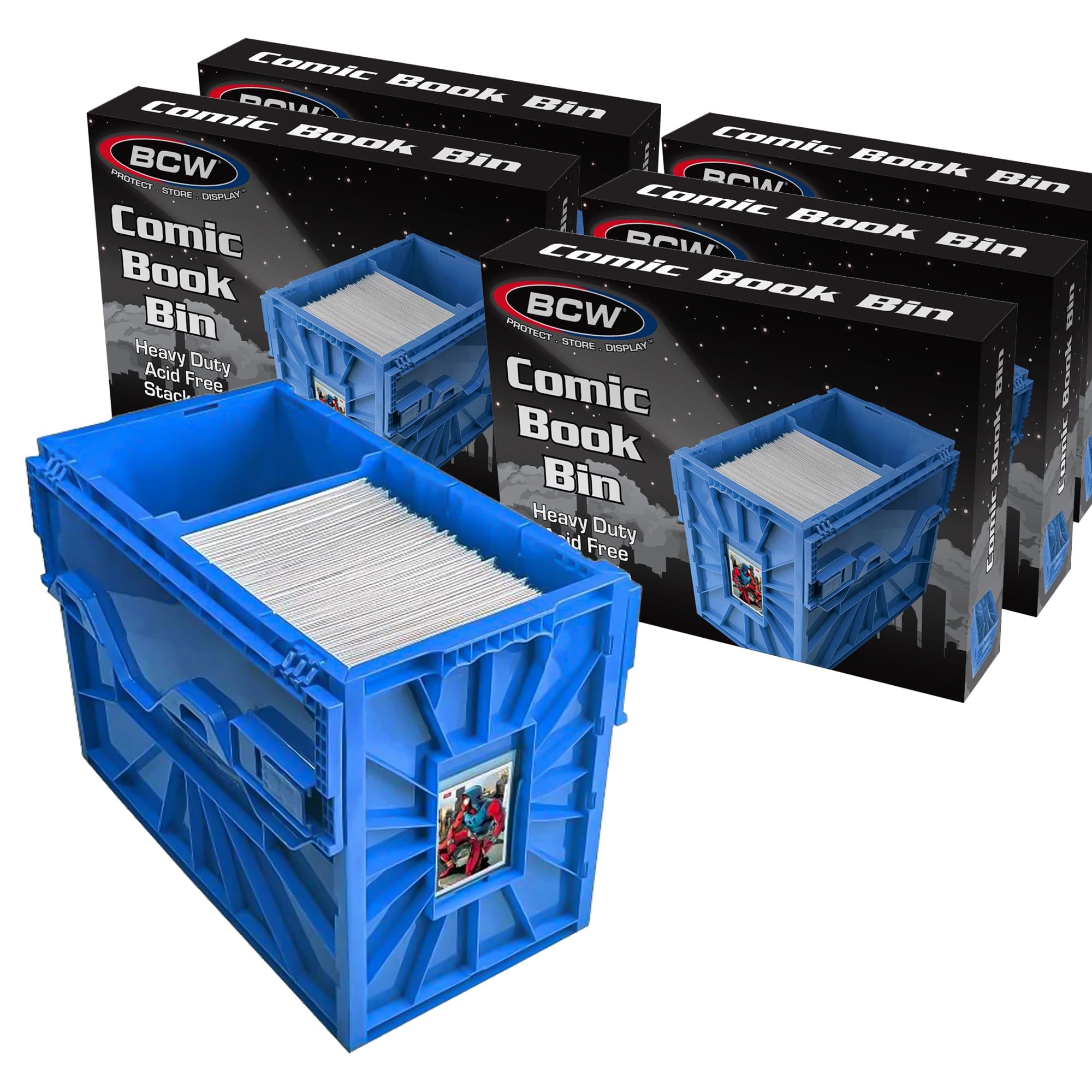 Snapklik.com : BCW Short Comic Book Bin Holds 150 Comics Stackable ...