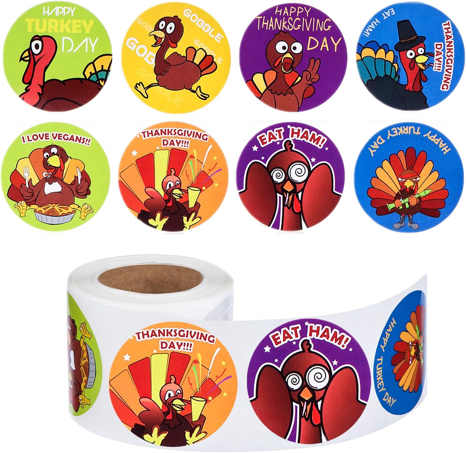 Amazon.com: 200 Pieces Thanksgiving Stickers Turkey Stickers Turkey ...