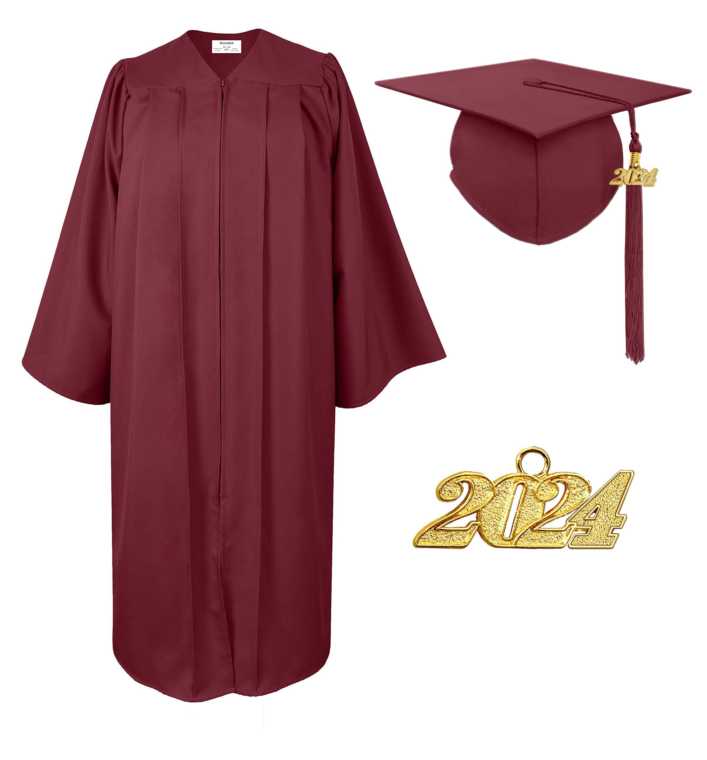 Snapklik.com : Matte Graduation Cap And Gown 2024 Tassel Adults Set For ...
