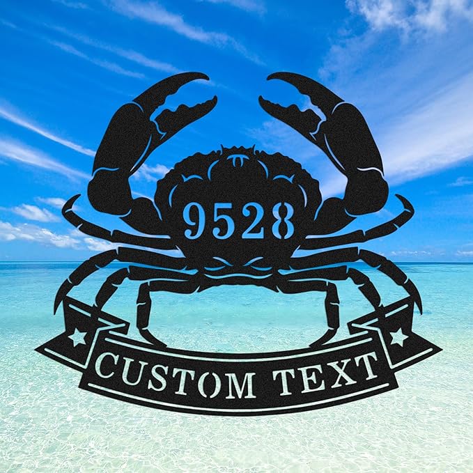 Amazon.com: Personalized Crab Address Plaque House Number Sign - Custom ...