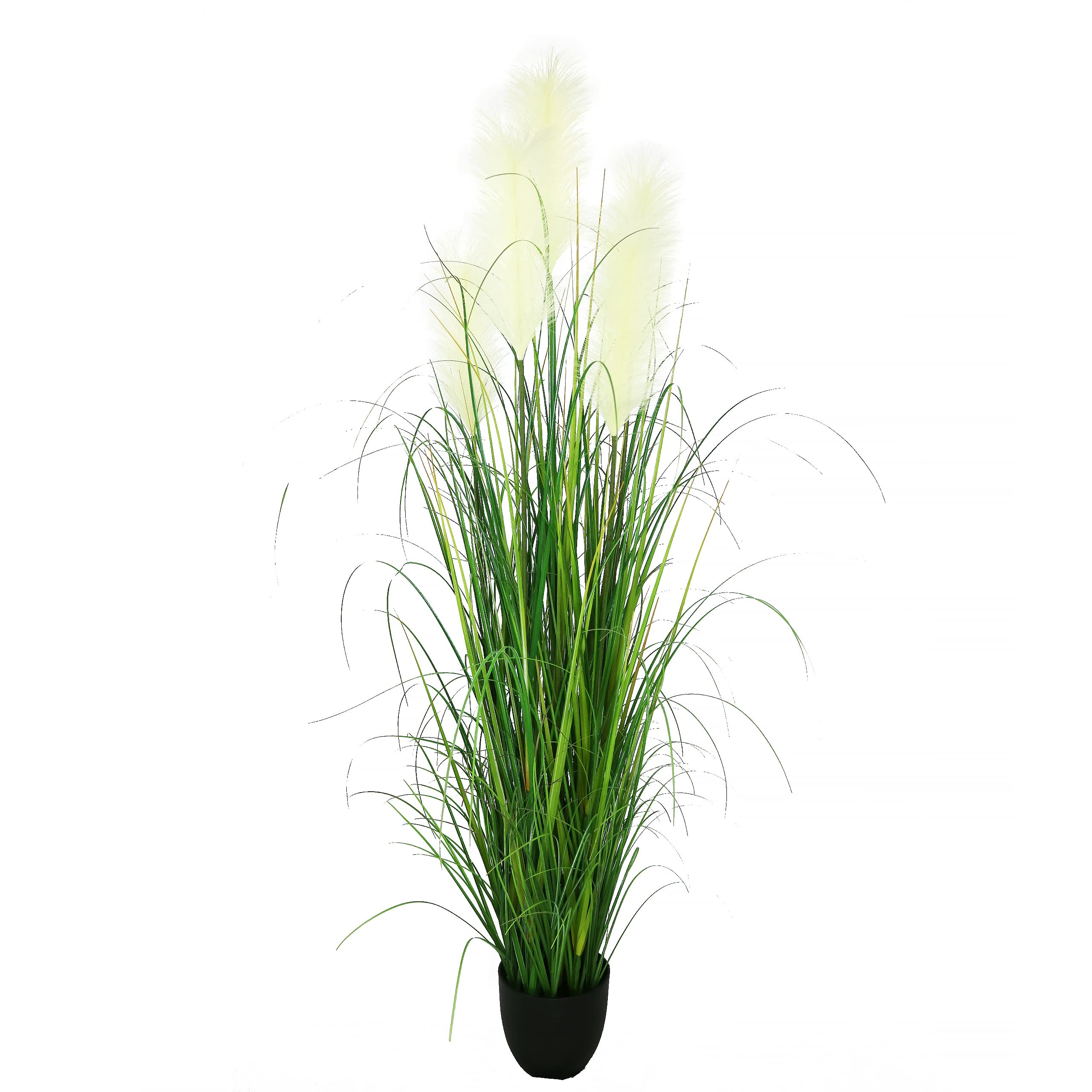 GUYUSO 4ft Tall Faux Fluffy Pampas Grass Artificial Bulrush Reed Grass ...