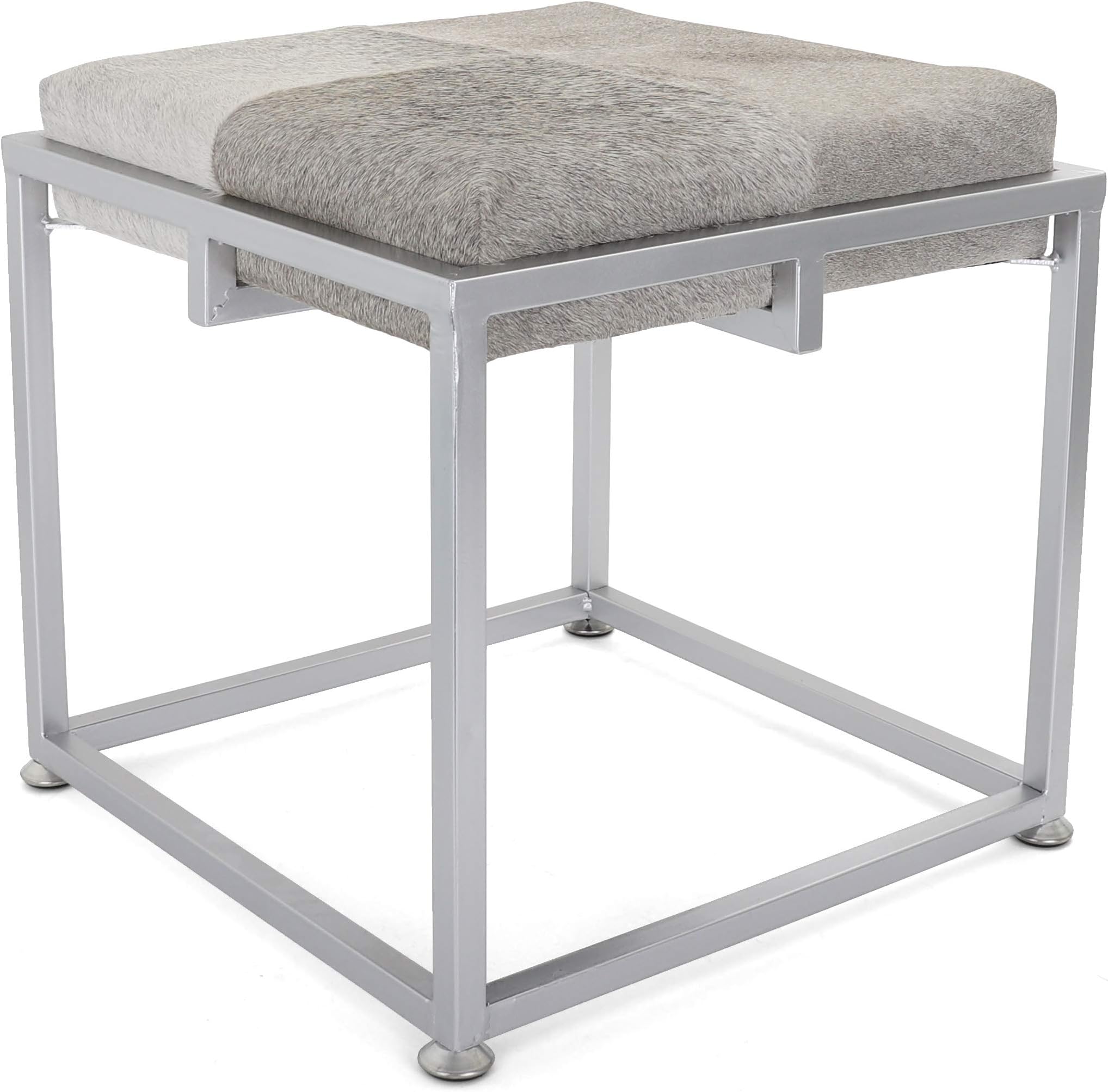 Amazon.com: Rutledge & King Cowhide Ottoman/Vanity Stool - Square ...