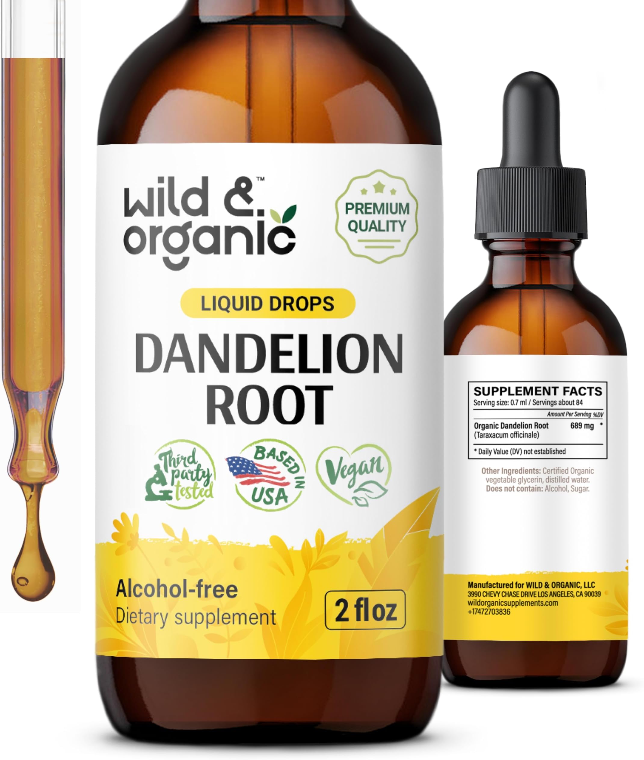 Amazon.com: Wild & Organic Dandelion Root Tincture - Liver Detox ...