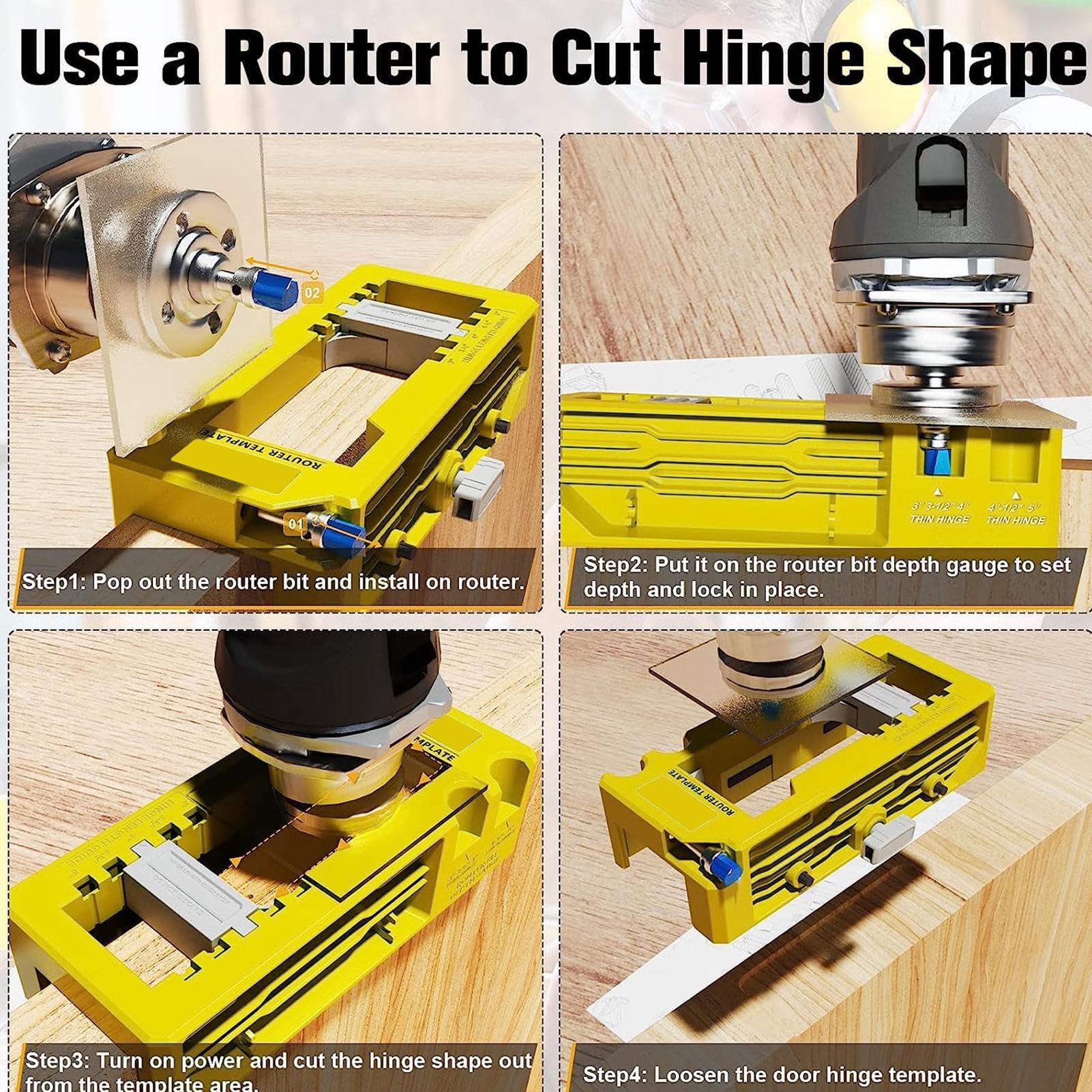 Mortise Door Hinge Router Jig :Door Hinge Template: Easy & Accurate