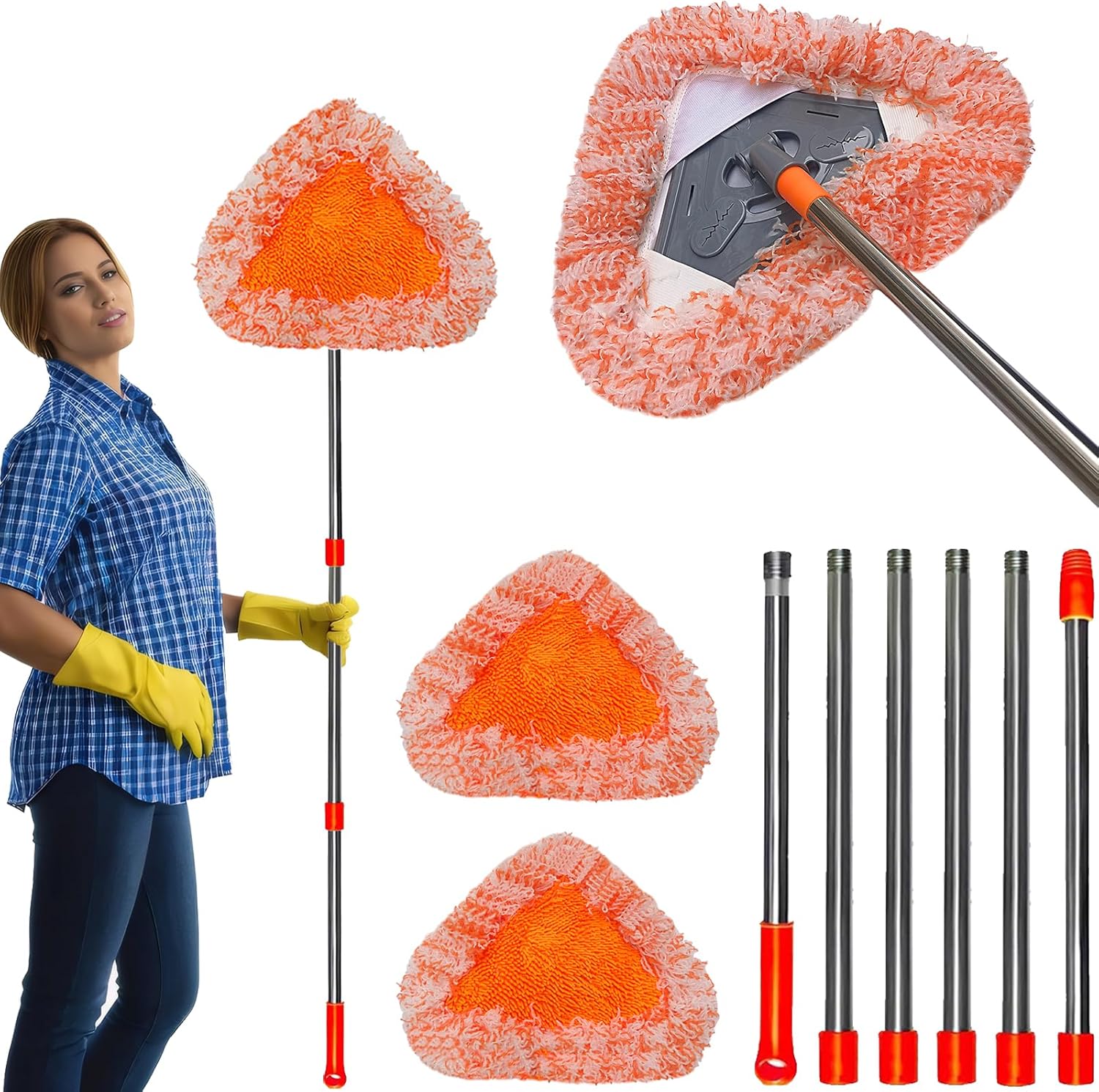 Amazon.com: Upgraded 2-in-1 Wall Cleaner Mop with 100 Inches Extension ...