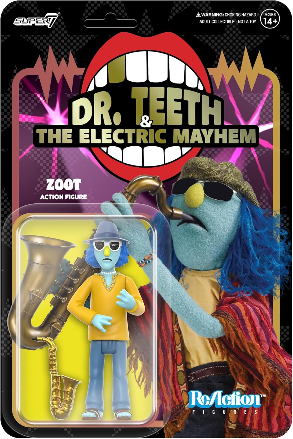 Amazon.com: Super7 The Muppets Electric Mayhem Band Zoot - 3.75 ...