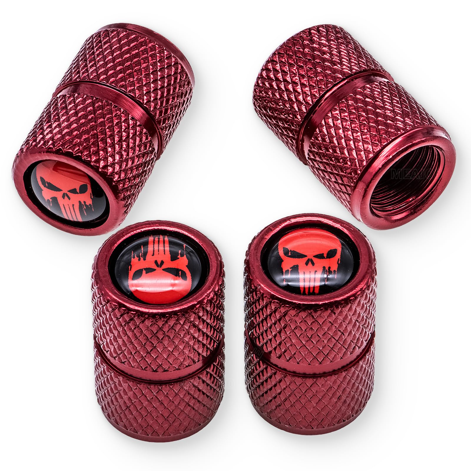 Amazon.com: MEAJOO 4 PCS Skull Tire Valve Stem Caps, Universal Skeleton ...
