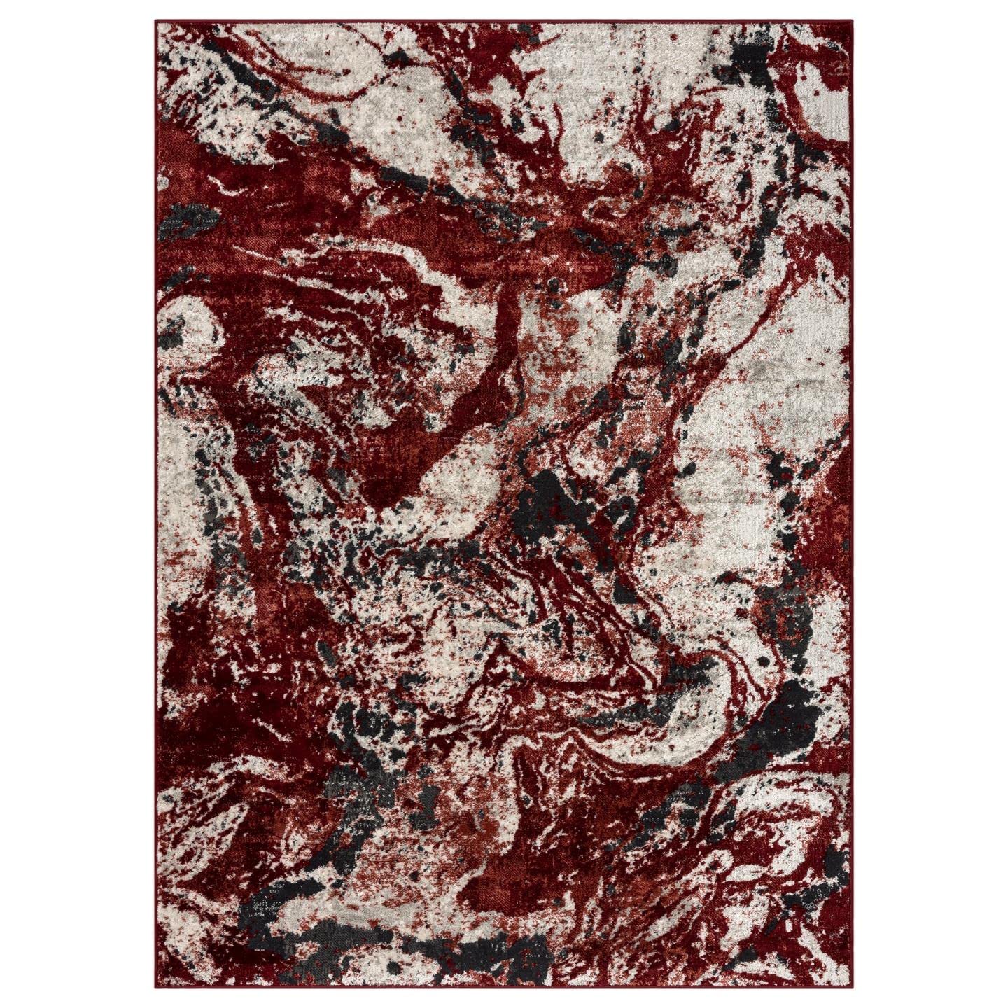 Amazon.com: LUXE WEAVERS Abstract Marble Swirl Red 8x10 Area Rug : Home ...