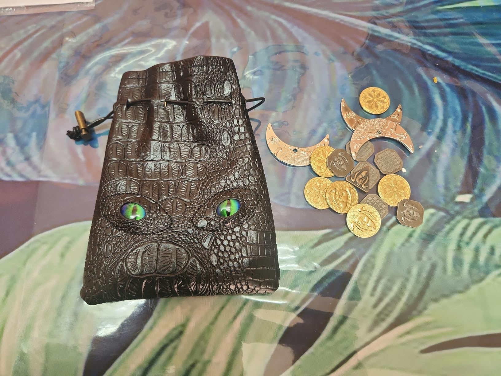 145PCS Metal DND Coins & Leather Bag, Contains 60 Gold Coins, 40 Sliver ...