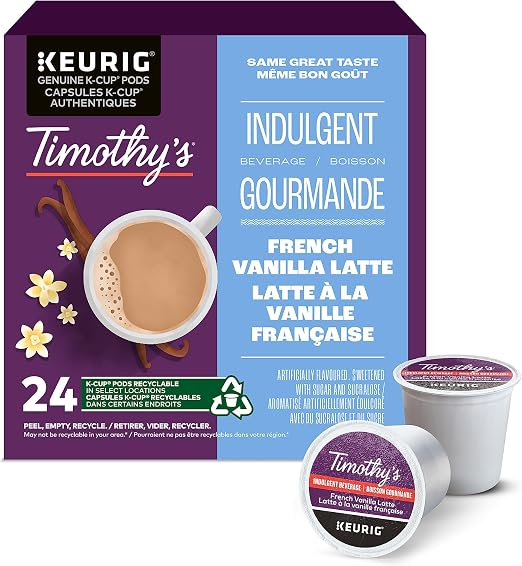 TIMOTHY'S – Lot de 24 capsules de café K-Cup pour cafetières Keurig ...