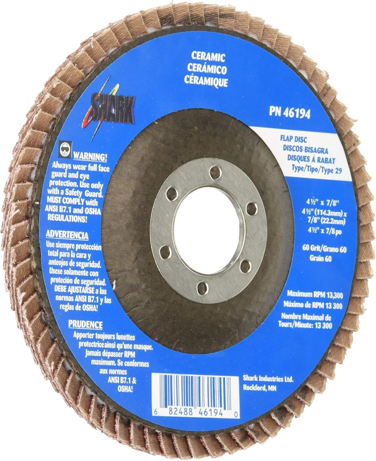 Amazon.com: SHARK 46195 Abrasive Flap Disc (4.5" x7/8" Ceramic Type 29 ...