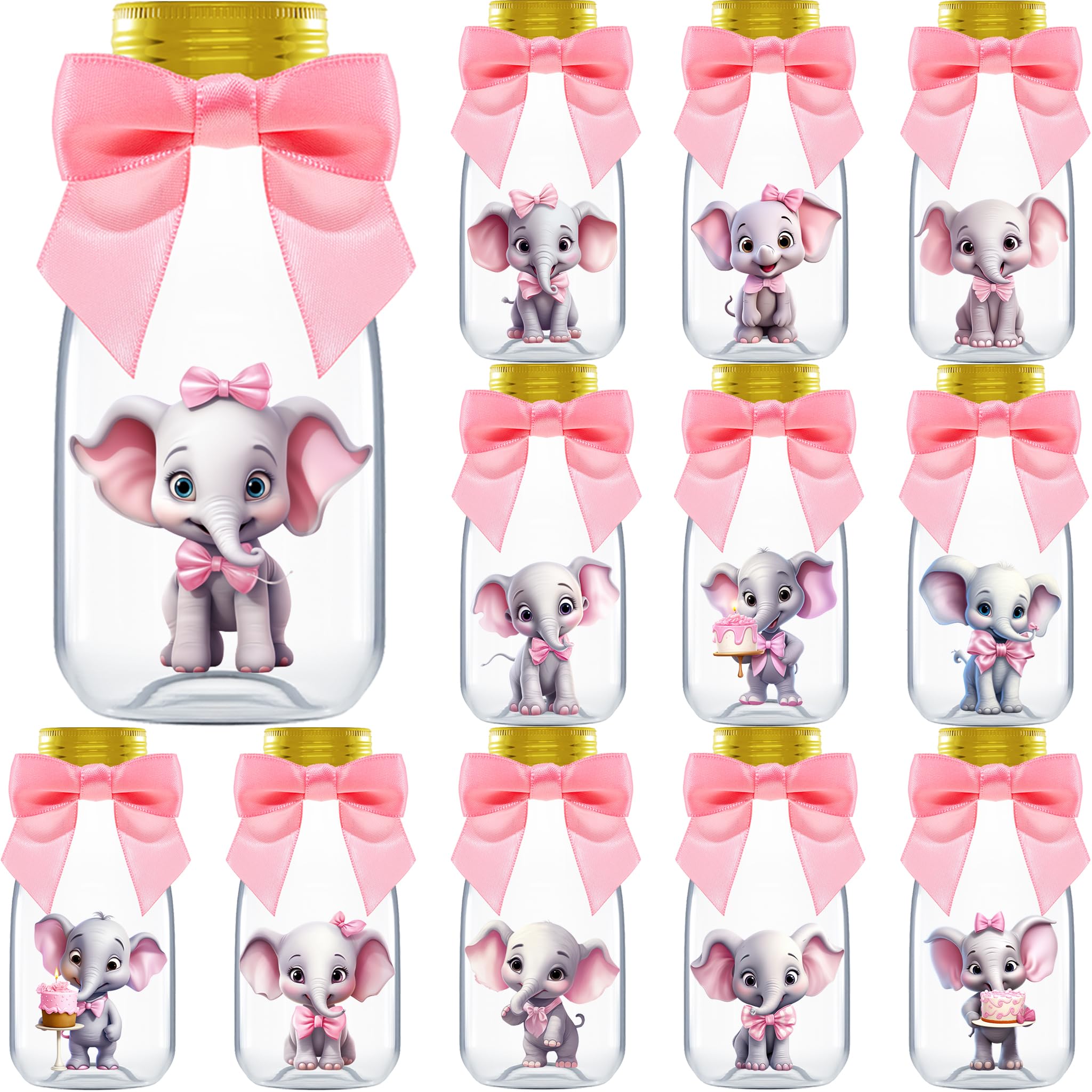 Amazon.com: Ethisa 12 Pack Pink Elephant Party Favors - Candy Jars with ...