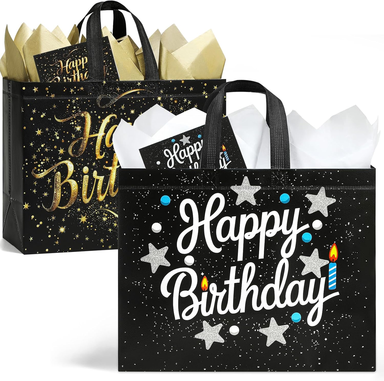Amazon.com: STYPOP 2 Pack 13" Large Birthday Gift Bags with Tissue ...