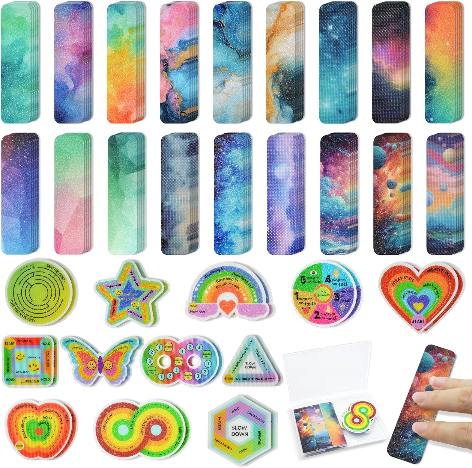 Amazon.com: 120 Pieces Anxiety Sensory Stickers with 2 Textured Sticker ...