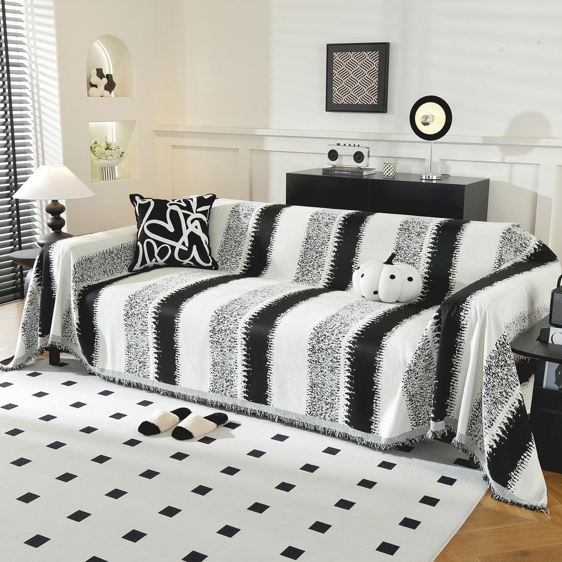 Amazon.com: LUFEIJIASHI Boho Couch Covers for Sofa Soft Chenille Non ...