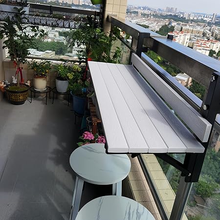 Amazon.com: Balcony Railing Table Outdoor Hanging Folding Balcony Bar ...