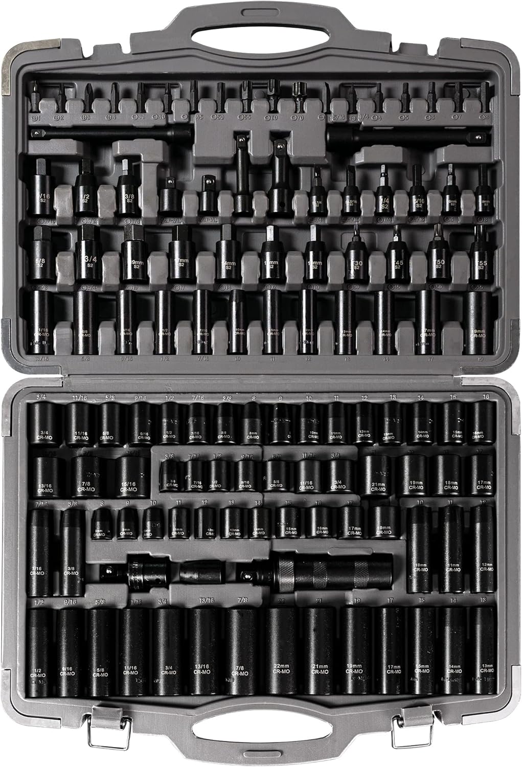 BOEN 119 Piece Impact Socket Set, 1/2" Drive & 3/8" Drive Socket Set ...