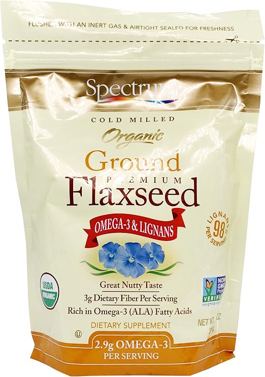 Amazon.com : Spectrum Organic Ground Flaxseed, 14 Oz Bag : Flaxseeds ...