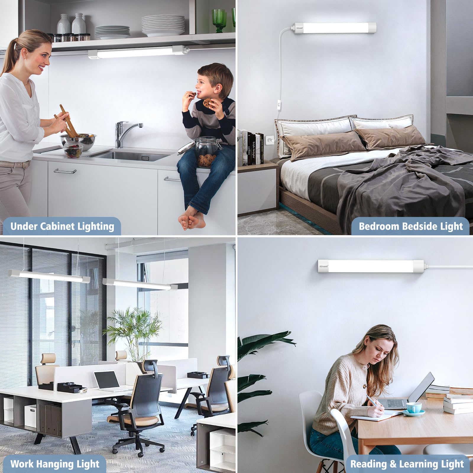 Snapklik.com : Airand LED Ceiling Light Fixture, 1.43FT Plug In Lights ...