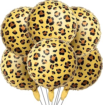 Amazon.com: BBTO 6 Pcs 18 Inch Cheetah Balloons Leopard Print Foil ...