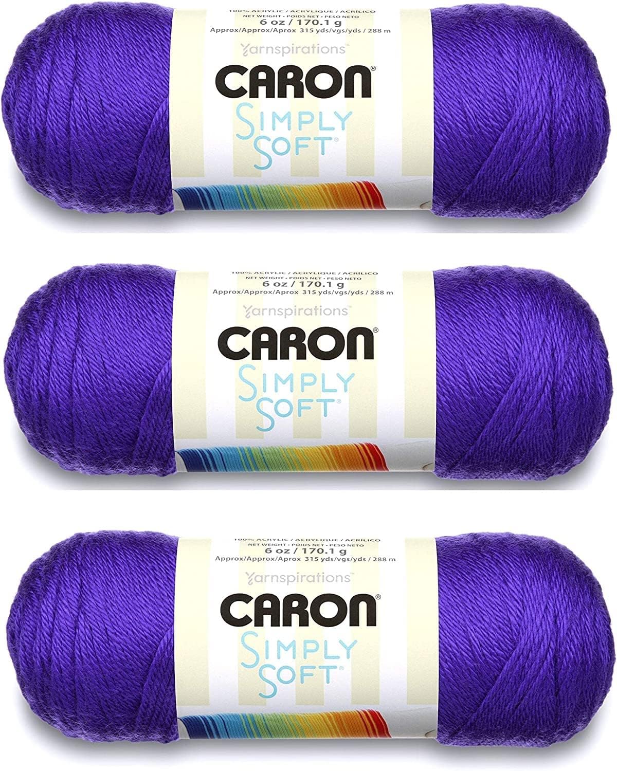 Amazon.com: Caron Simply Soft Yarn Solids (3-Pack) Victorian Rose ...