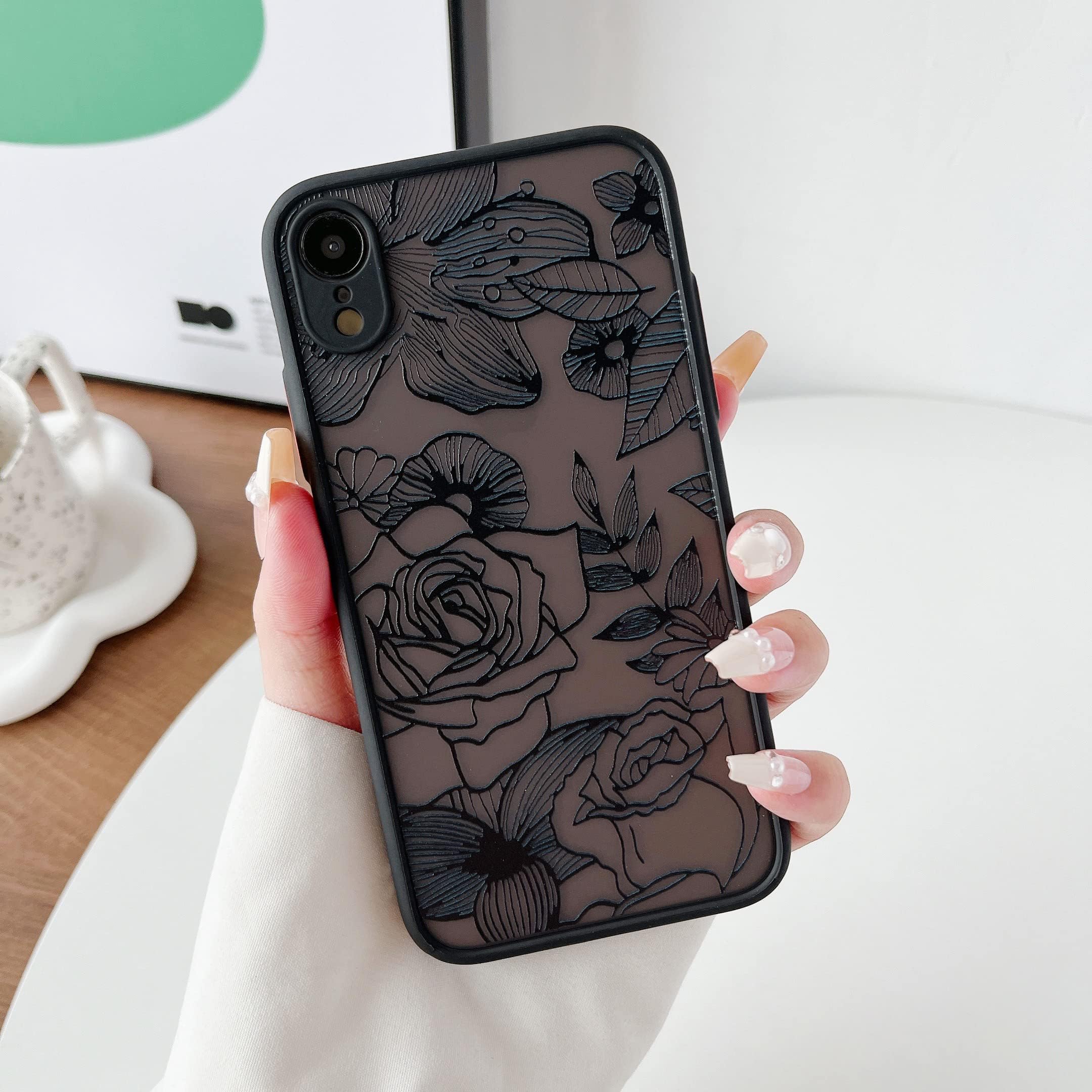 Amazon.com: XIZYO for iPhone XR Case Rose Design Case Cover Floral ...