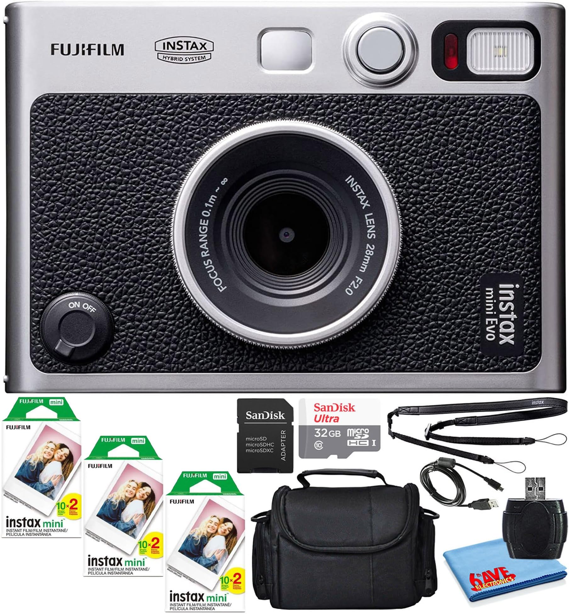 Amazon.com : Fujifilm INSTAX Mini EVO Hybrid Instant Camera (Black ...