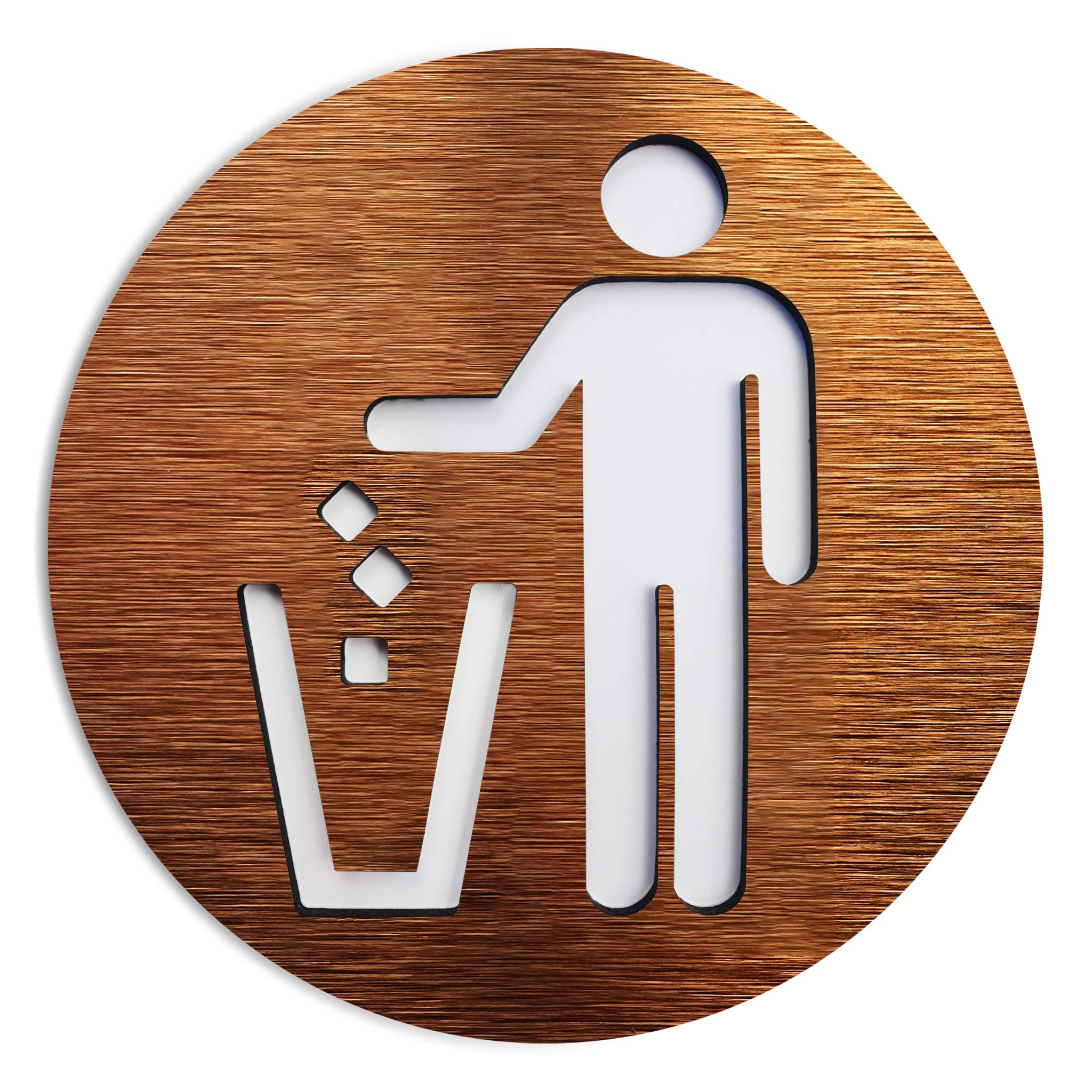 Buy Aluminium Recycle bin sign - Modern Round t signage for sorting ...