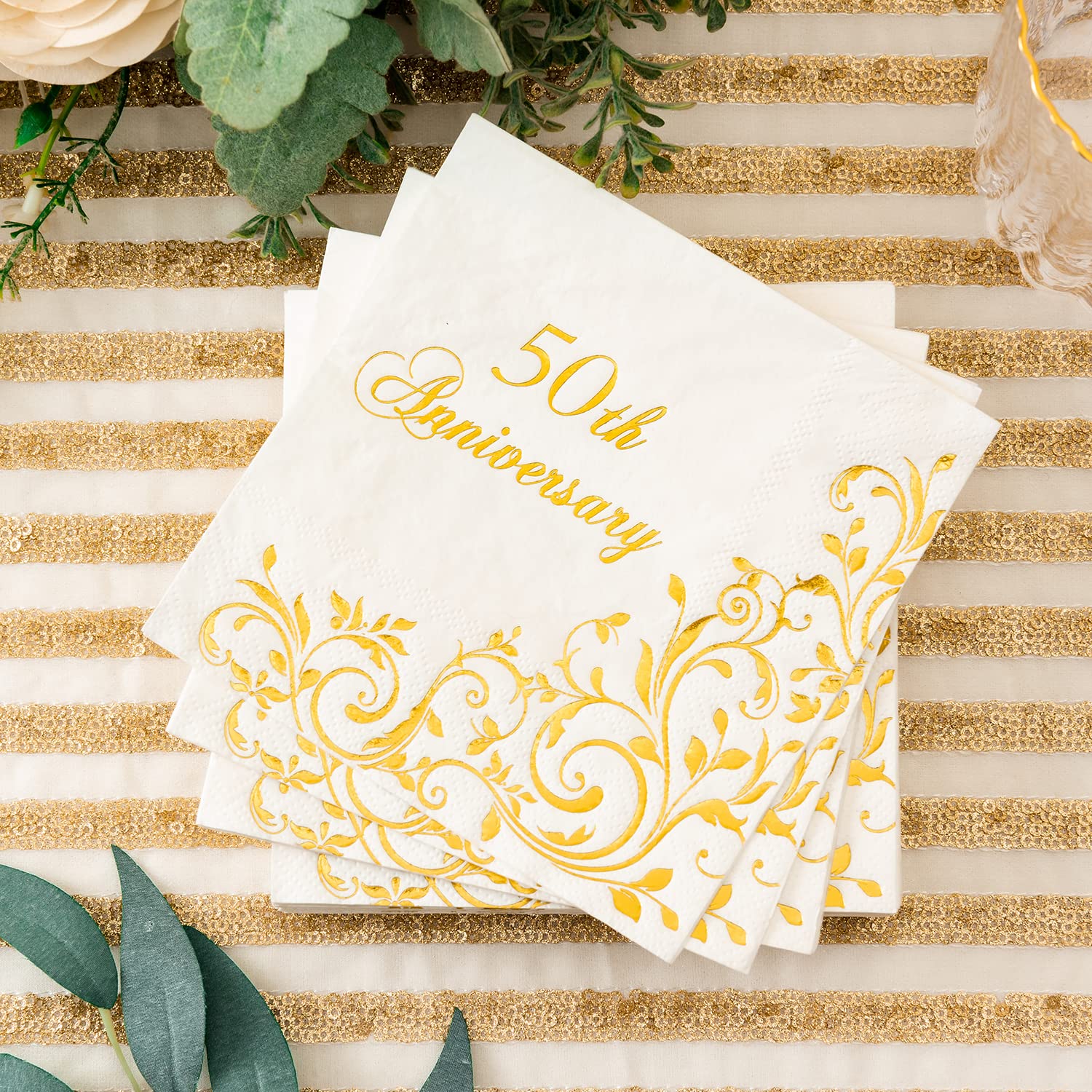 Golden Wedding Anniversary Napkins Personalized 50th Golden Wedding