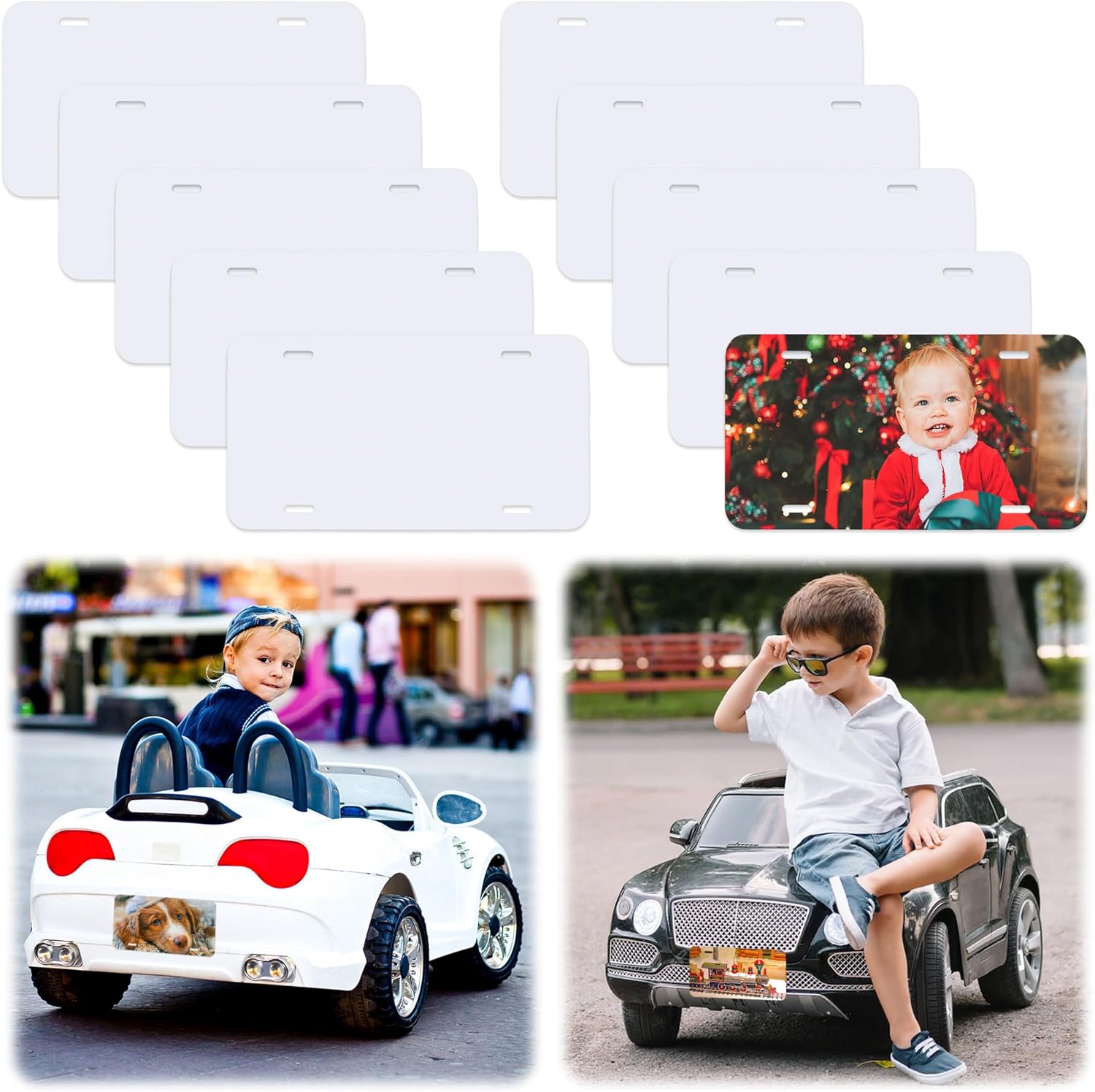 Amazon.com: 10 Pack Sublimation License Plate Blanks, Aluminum Metal ...