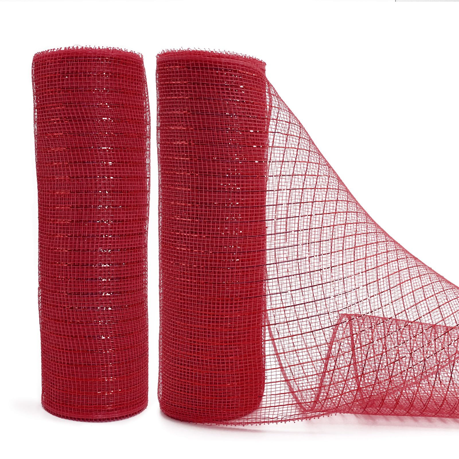 Amazon.com: LEEQE Red Decor Mesh Ribbon for Easter Wreath Metallic Foil ...
