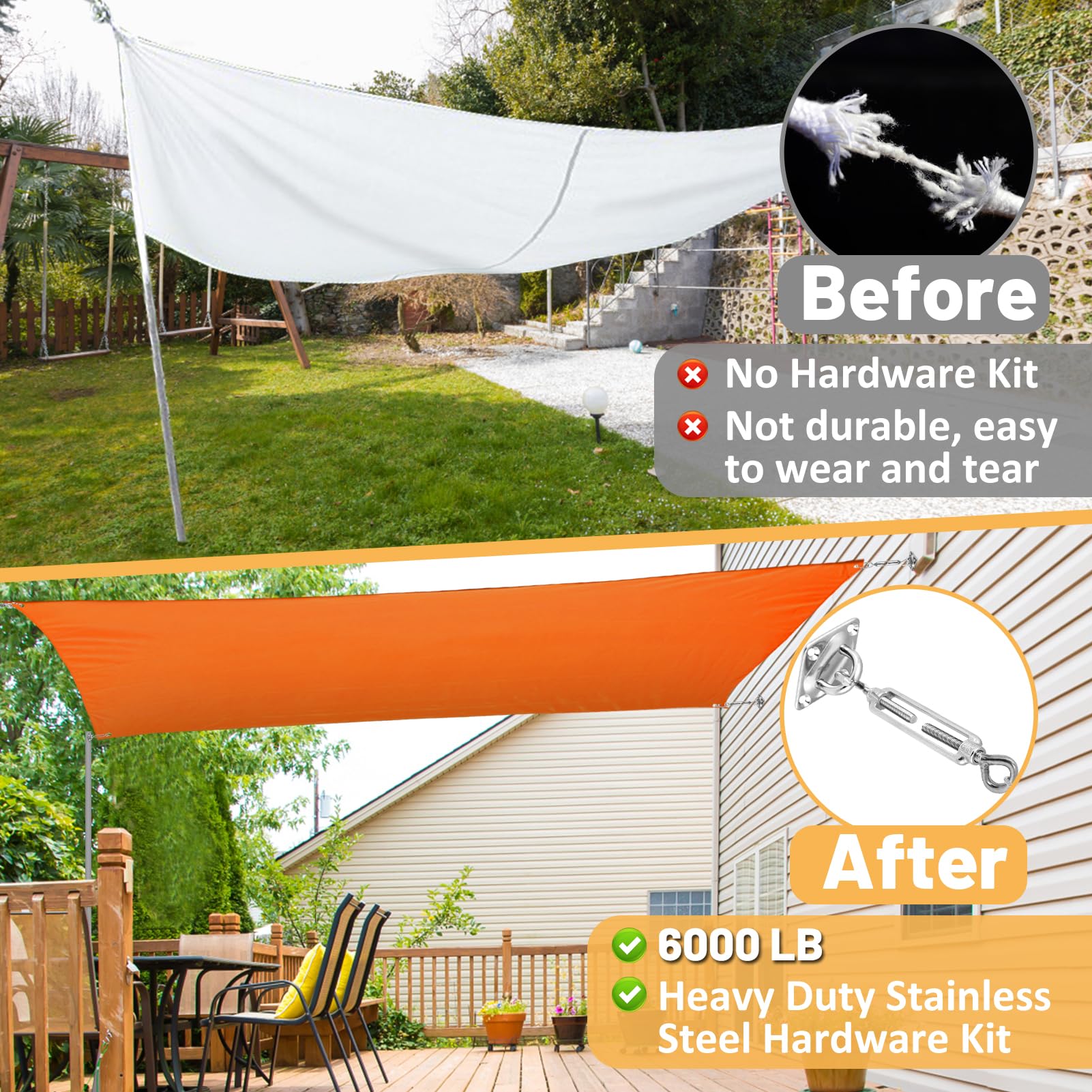 Snapklik.com : 49 Pcs Sun Shade Hardware Kit For Rectangle Triangle Sun ...