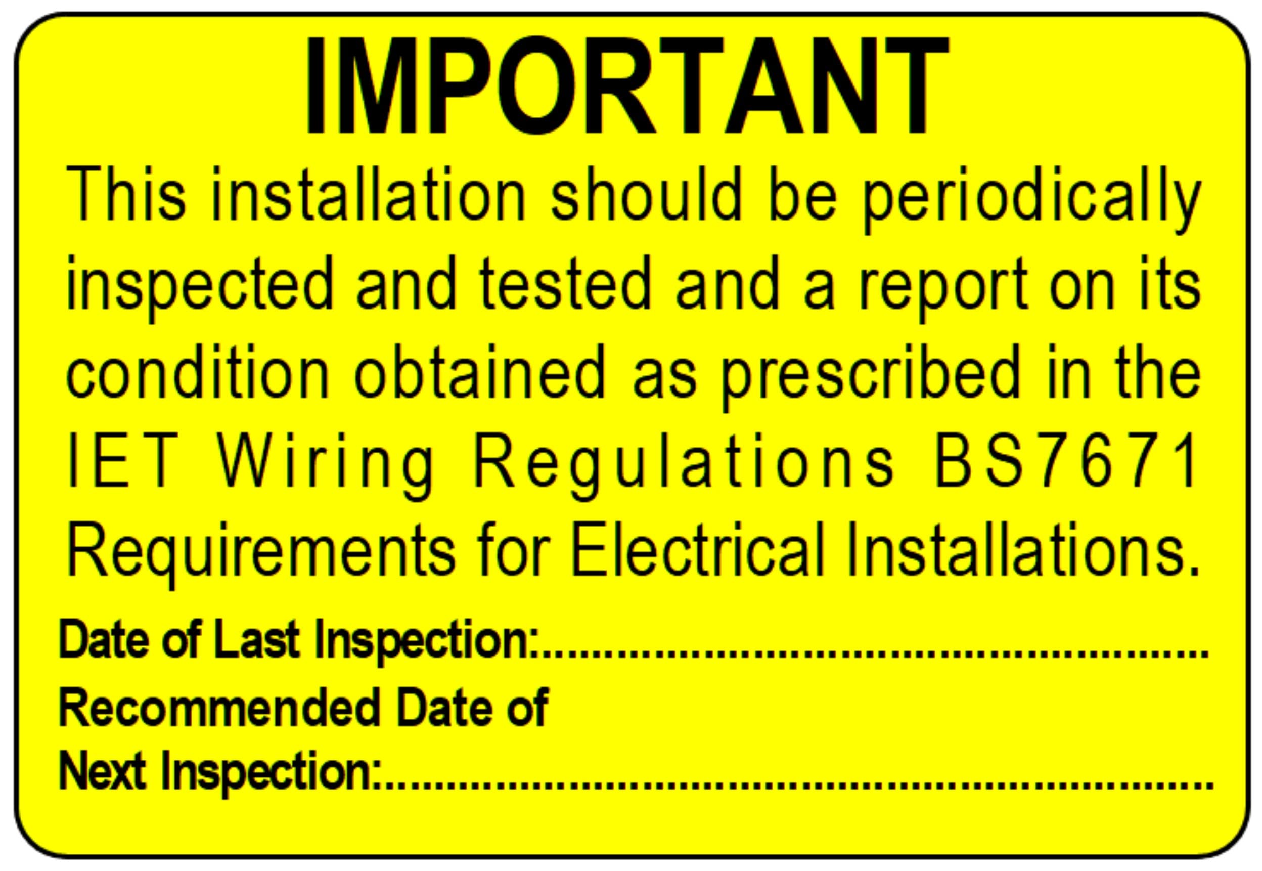 OUB4 Periodic Electrical Safety Test Labels | 76mm x 51mm | Semi Gloss ...