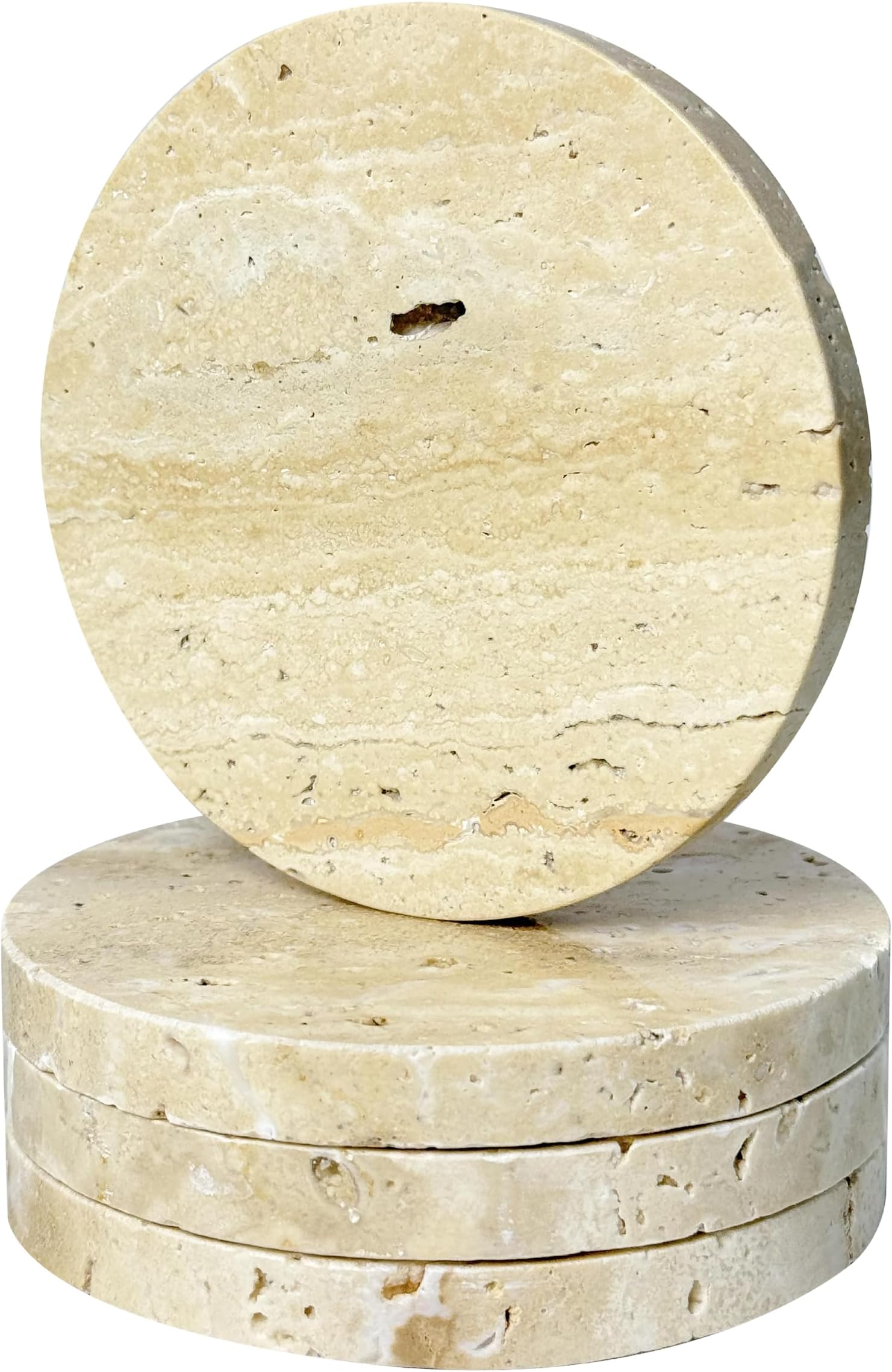 Amazon.com: Beige Travertine Coasters Set of 4,Marble Absorbent ...
