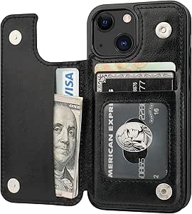 Amazon.com: ONETOP Compatible with iPhone 13 Mini Wallet Case with Card Holder, PU Leather ...
