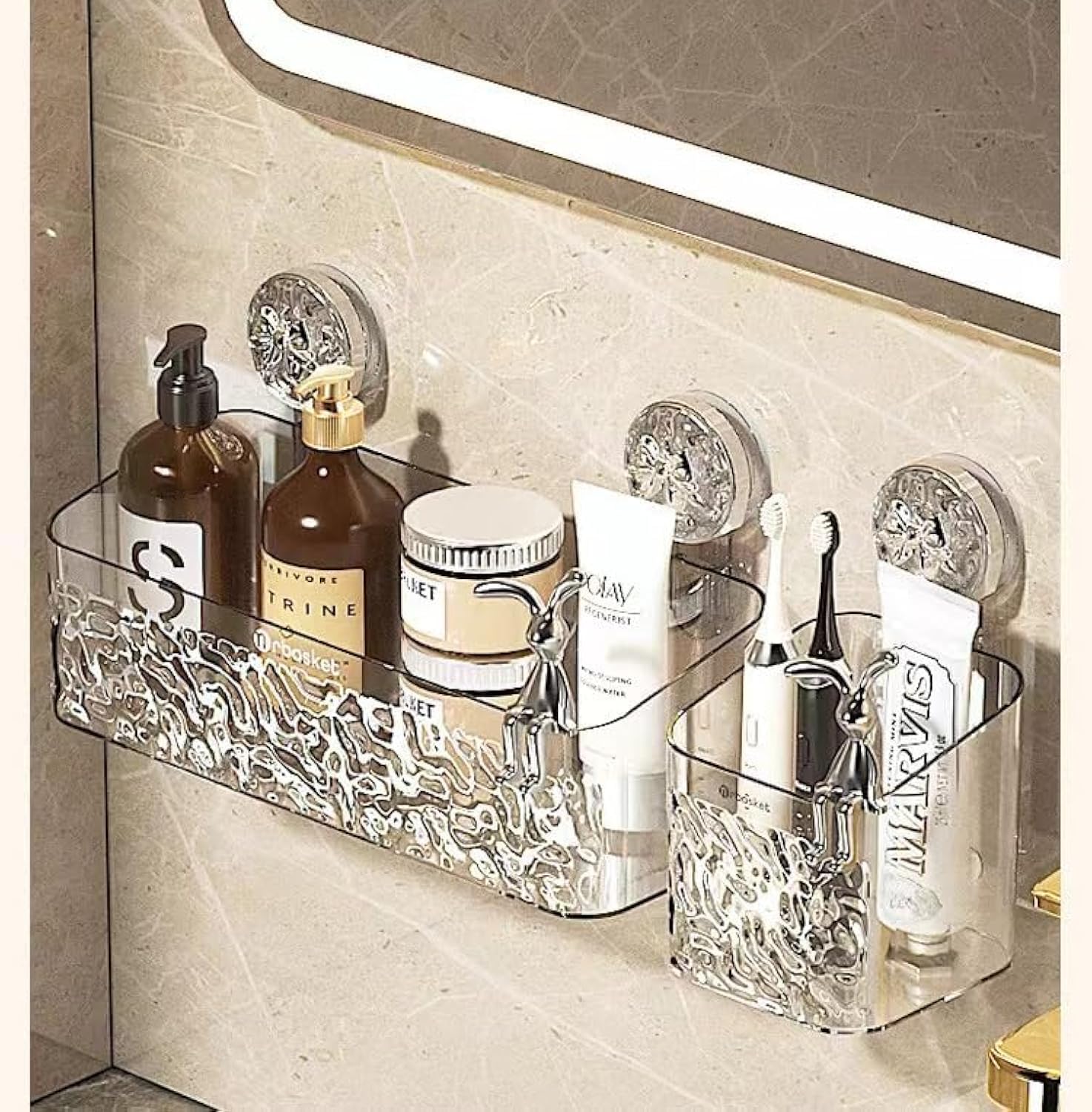 Amazon.com: Glacier Pattern Suction Cup Shelf - Stylish Shower Caddy ...