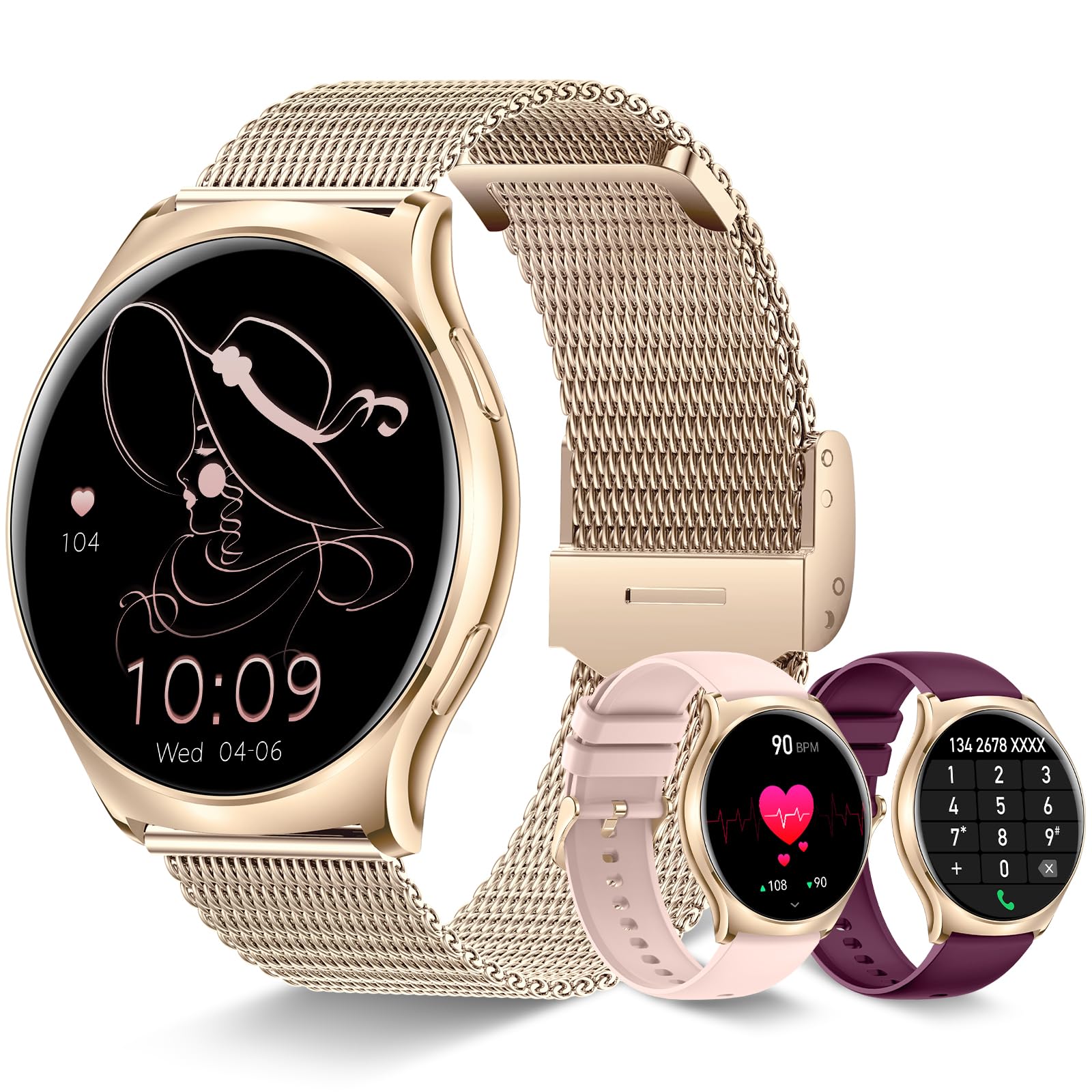 Amazon.com: Colesma Womens Smart Watch [Make/Receive Call] 1.43" AMOLED ...