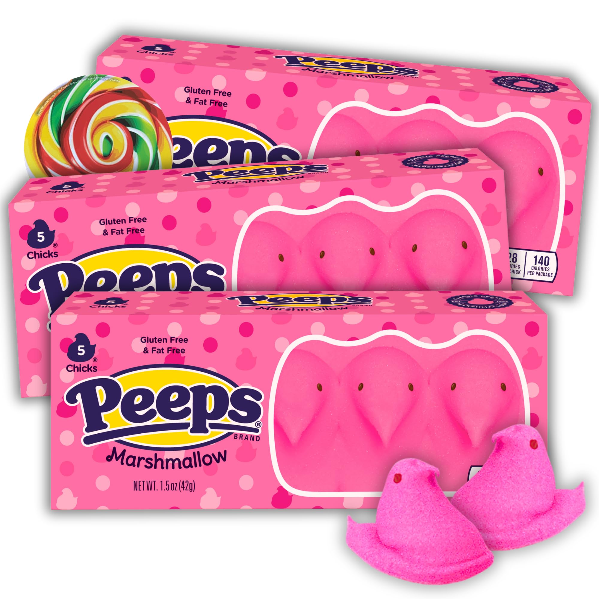 Amazon.com : Peeps Chicks Marshmallows, Easter Basket Stuffers, 5 in ...