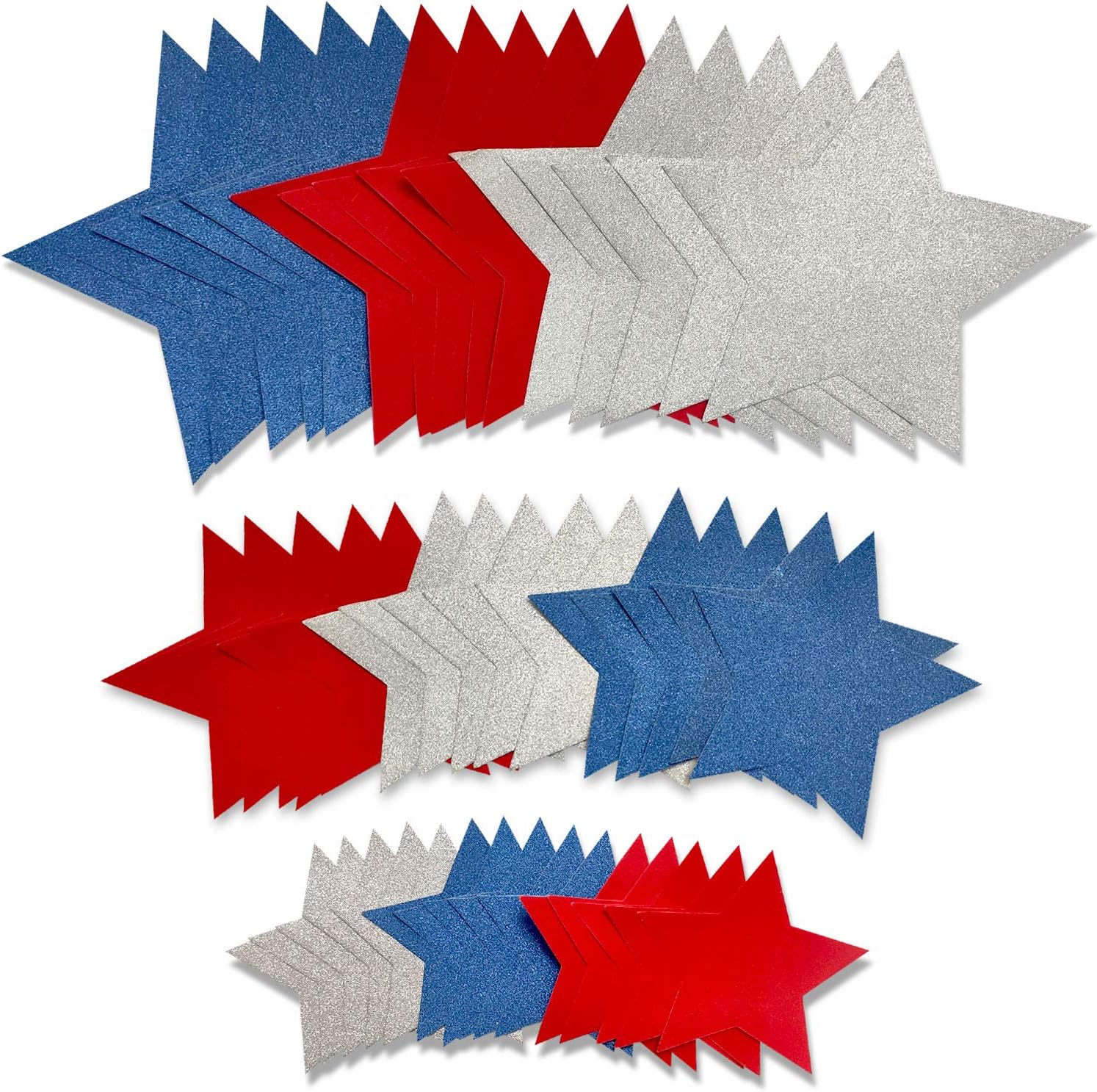 Amazon.com: Seajan 200 Pcs 4th of July Star Cutouts with 400 Adhesive ...
